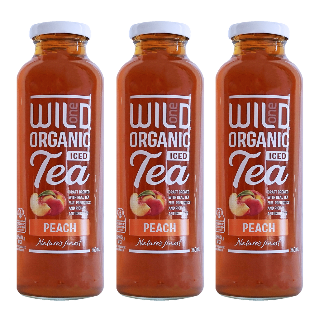 Certified Organic Peach Iced Tea with Prebiotics (360ml x 3)