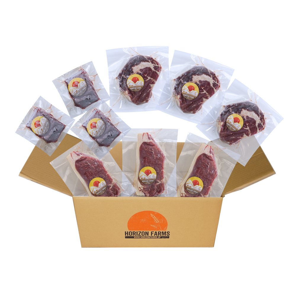 Curated Set of Grass-Fed Beef Steaks (3 Types, 9 Steaks, 1.8kg)
