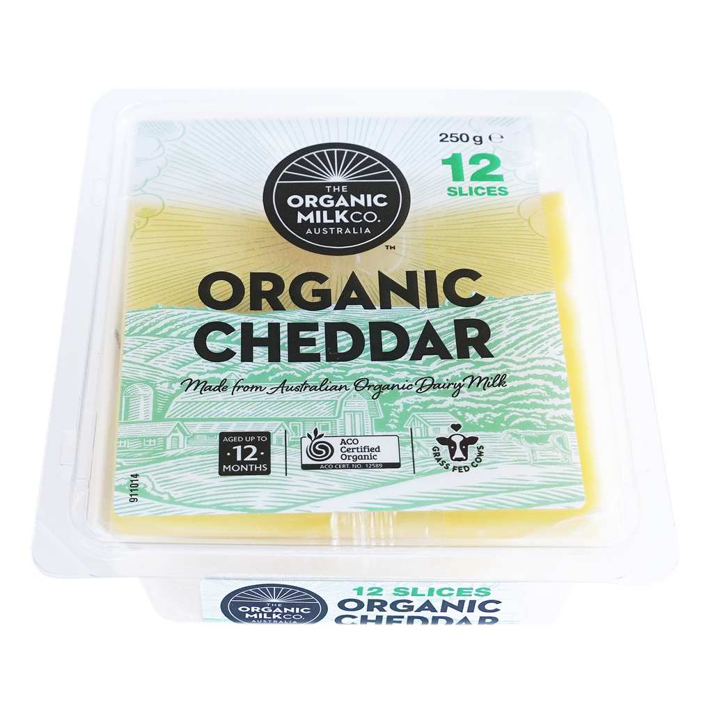 Certified Organic Grass-Fed Cheddar Cheese Slices (250g)