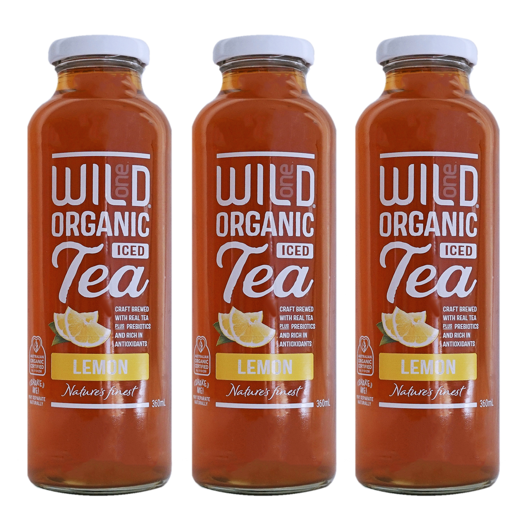 Certified Organic Lemon Iced Tea with Prebiotics (360ml x 3)
