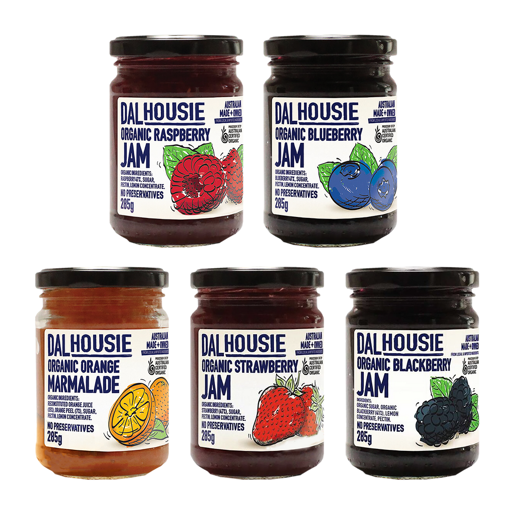 Certified Organic Jam 5-Pack Set from Australia (285g x 5)
