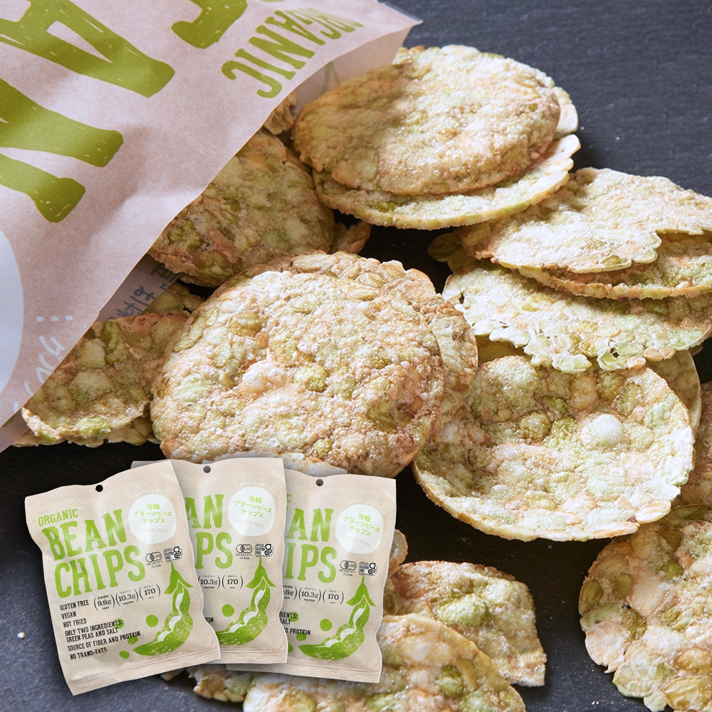 Certified Organic Non-Fried Green Pea Chips (45g x 3)
