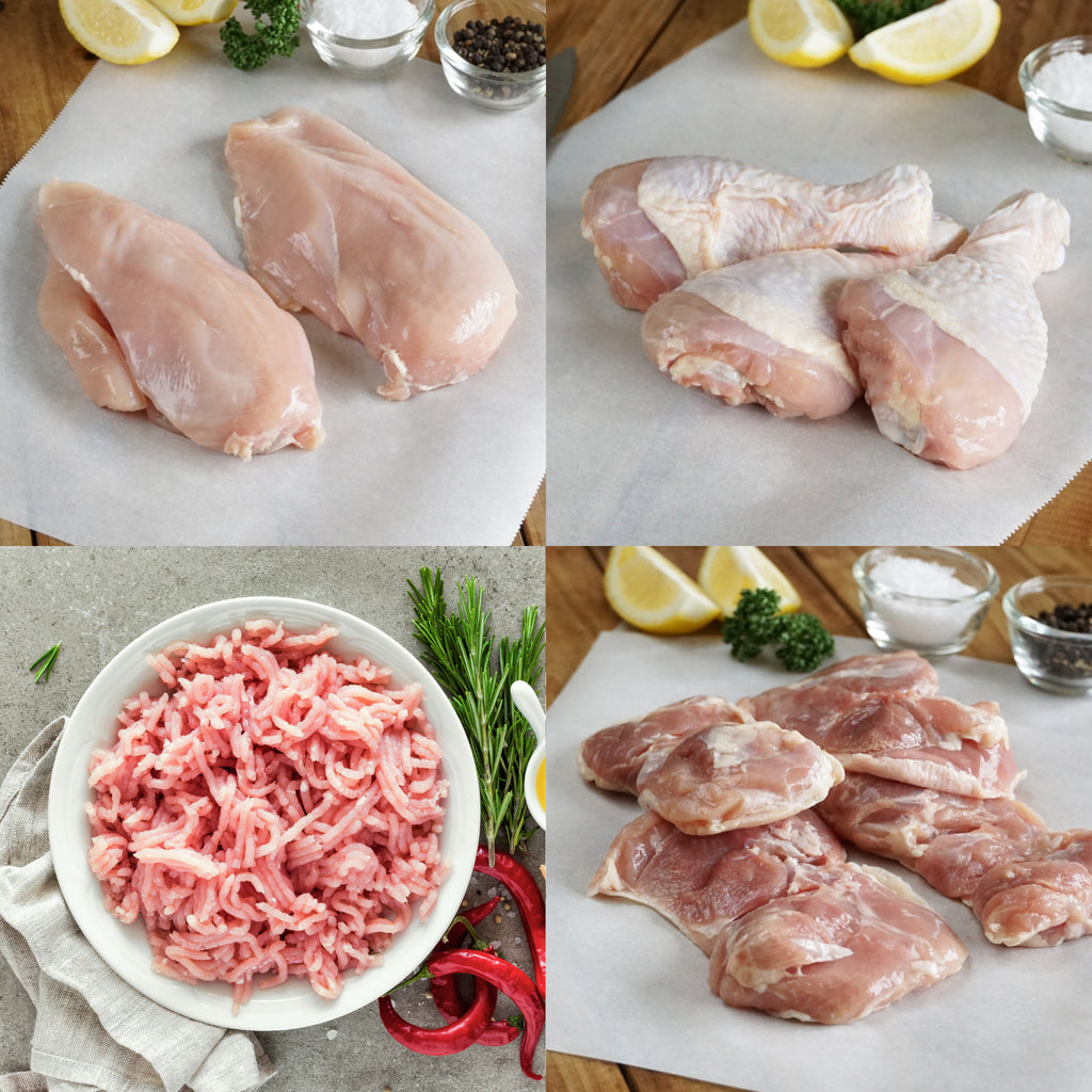 Curated Set of Organic Chicken Essentials (4 Types, 4 Items, 2kg)