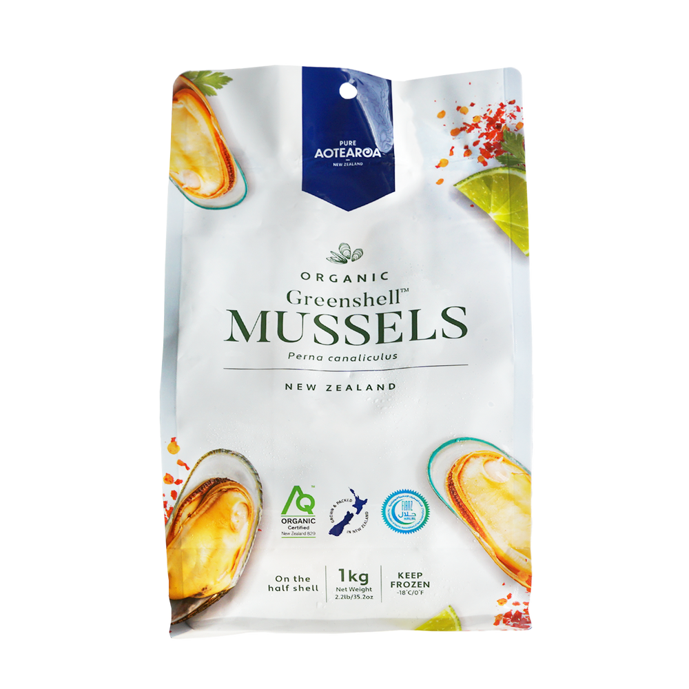 Organic Greenshell Mussels from New Zealand (1kg)